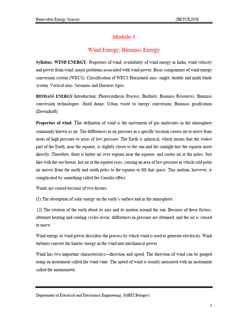 Module-3_Part-1_Wind Energy | PDF | Wind Turbine | Wind Power