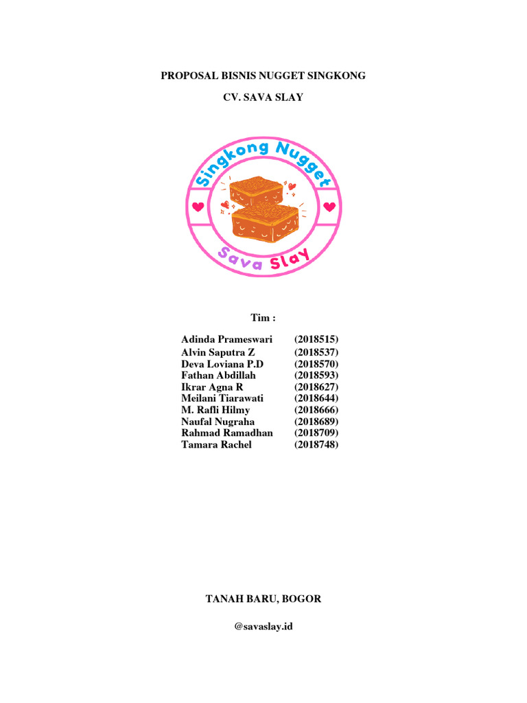 Savaslay Proposal | PDF | Bisnis