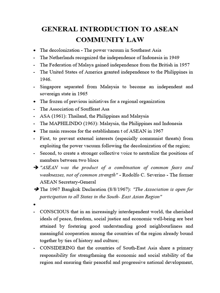1 - General Introduction To ASEAN Community Law | PDF