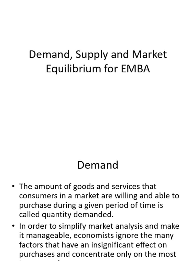 Lec-3 (Demand, Supply & Market Equilibrium) | PDF | Demand | Economic Surplus