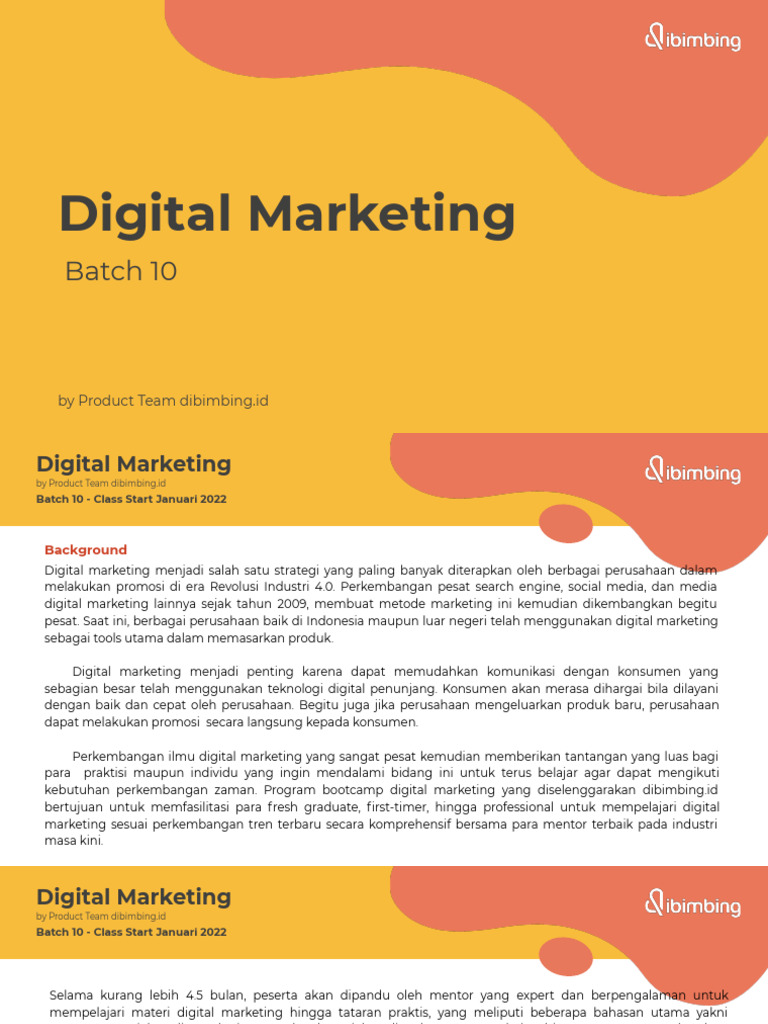 Bootcamp Digital Marketing Batch 10 | PDF