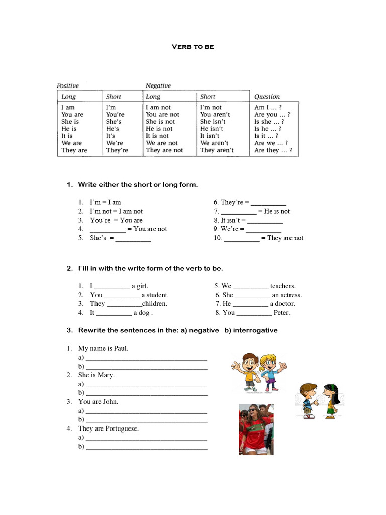 Verb To Be Grammar Drills 33356 | PDF | Language Families | Linguistic ...