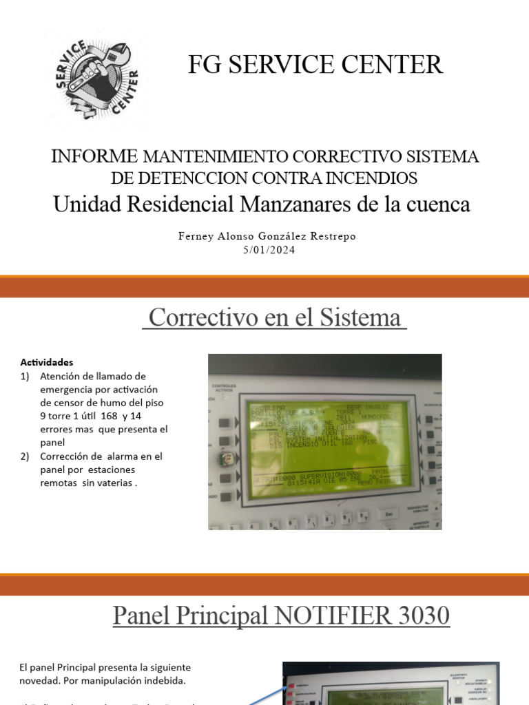 Informe Mantenimiento Correctivo Sistema de Deteccion 11 de Nov de 23 | PDF Informe Mantenimiento Correctivo Sistema de Deteccion 11 de Nov de 23 | PDF