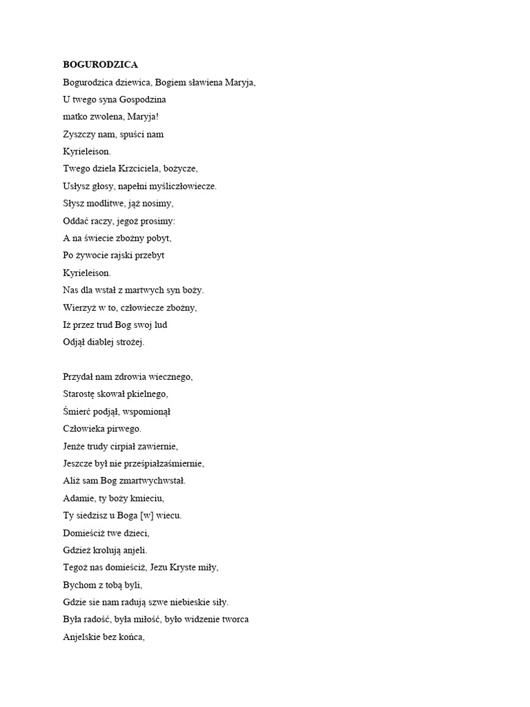 Bogurodzica | PDF