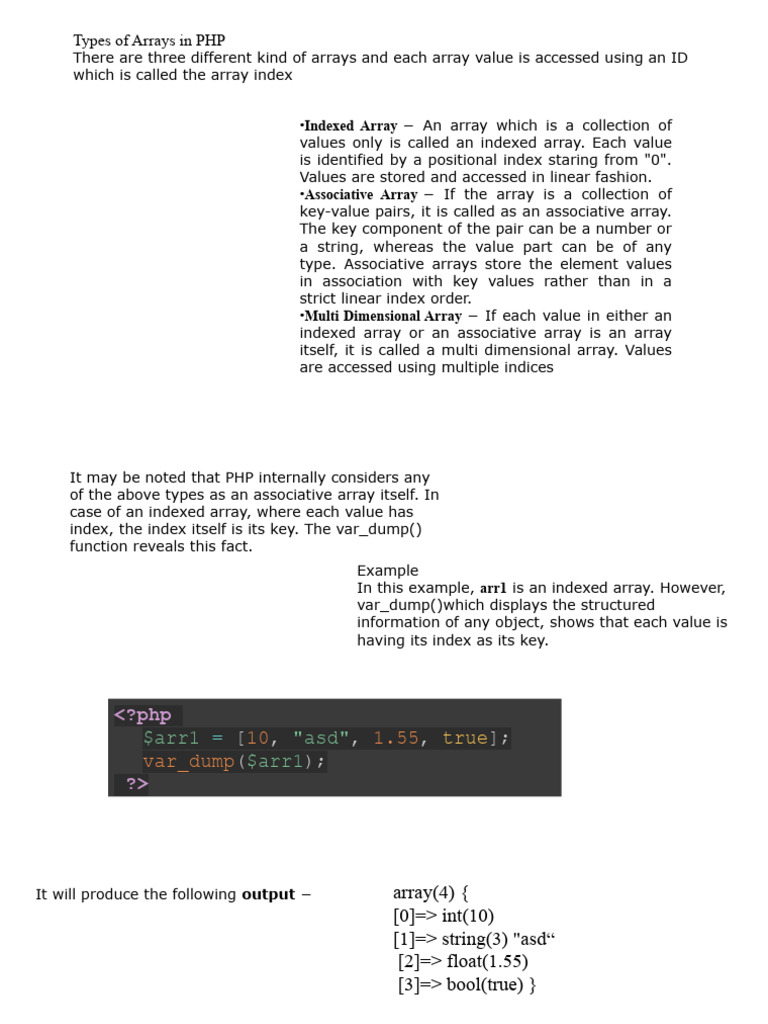 Php Arrays 621 Slides Pdf Boolean Data Type Computer Programming