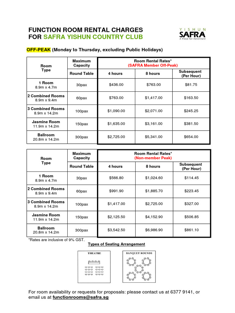 Yishun SAFRA Function Room Rates | PDF | Alcohol