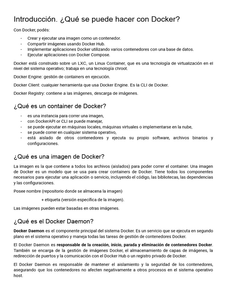 Introducción a Docker: Contenedores e Imágenes | PDF | Informática | Ingeniería Informática