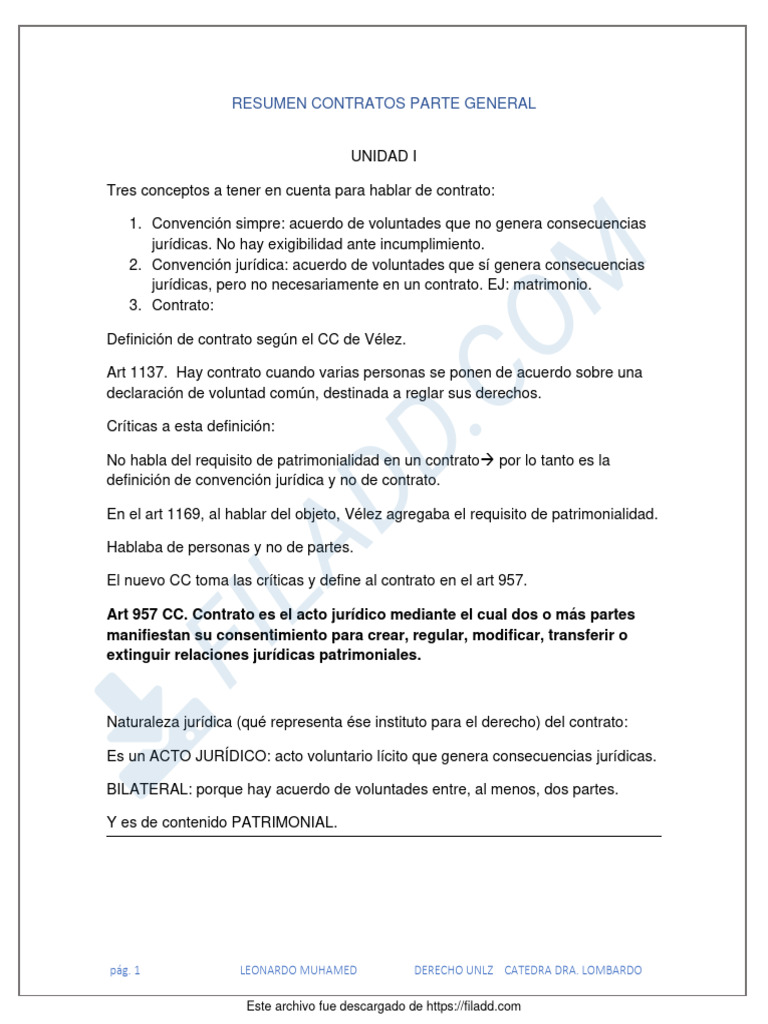 Resumen de Contratos: Parte General | PDF | Justicia | Crimen y violencia
