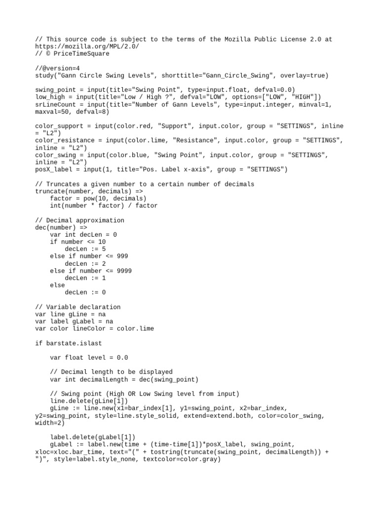Gann Circle Swing Levels | PDF | Numbers | Software Engineering