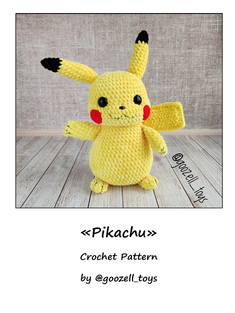 Pikachu Crochet Pattern | PDF | Crochet | Yarn
