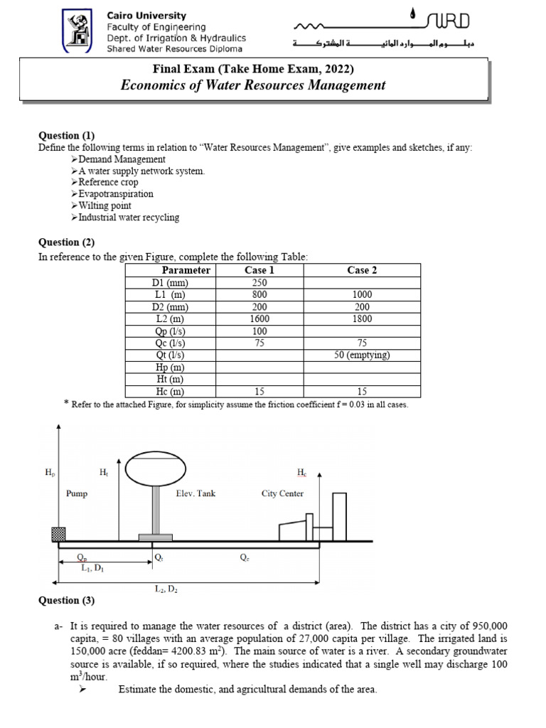 Water Resources Management Take Home Exam 2022 | PDF | Dam ...