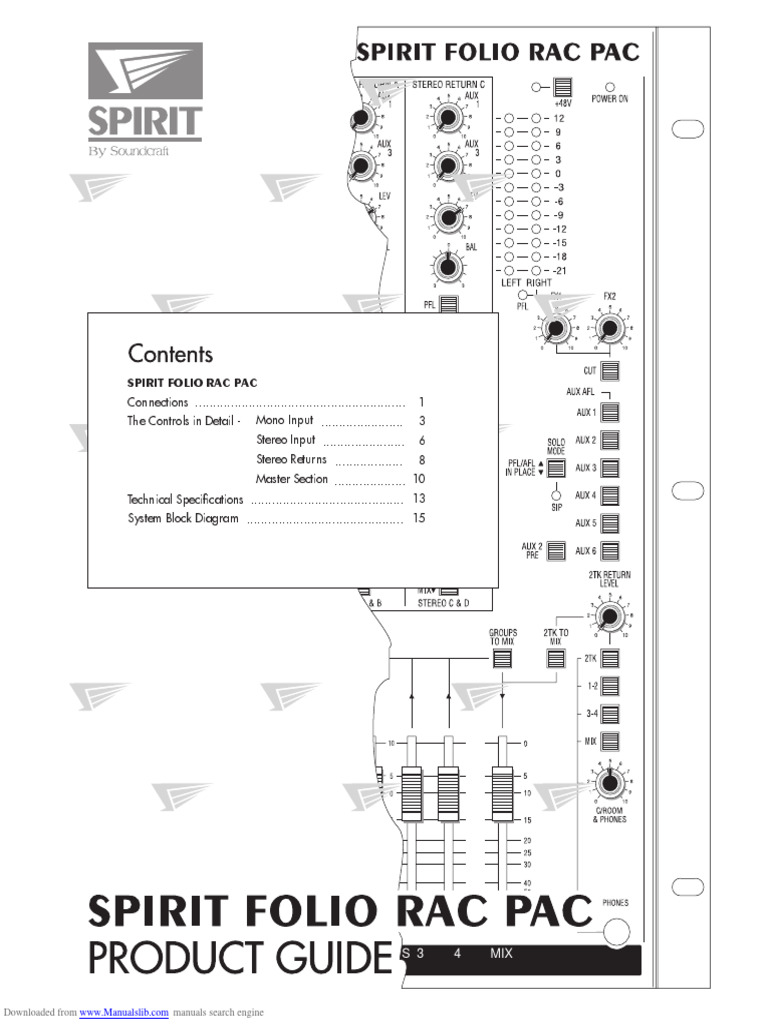 Spirit Folio Rac Pac | PDF | Equalization (Audio) | Microphone