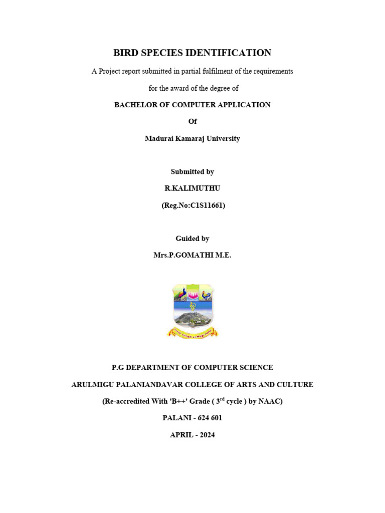 Bird Species Identification Document.3 | PDF