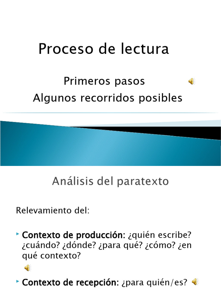 Proceso de Lectura - Primeros Pasos | PDF