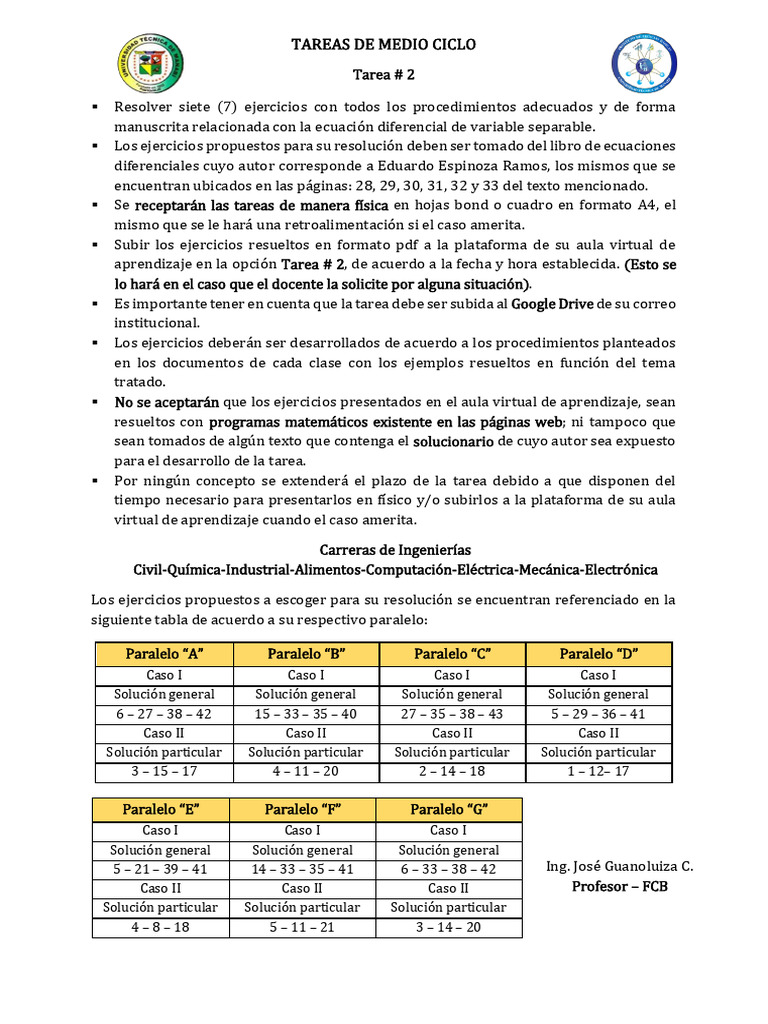 Tarea # 2 - M.C. | PDF | Ecuaciones