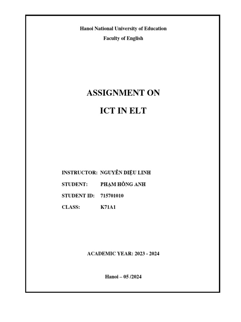 06 - PH M H NG Anh - ICT Assignment | PDF | Learning | Vocabulary
