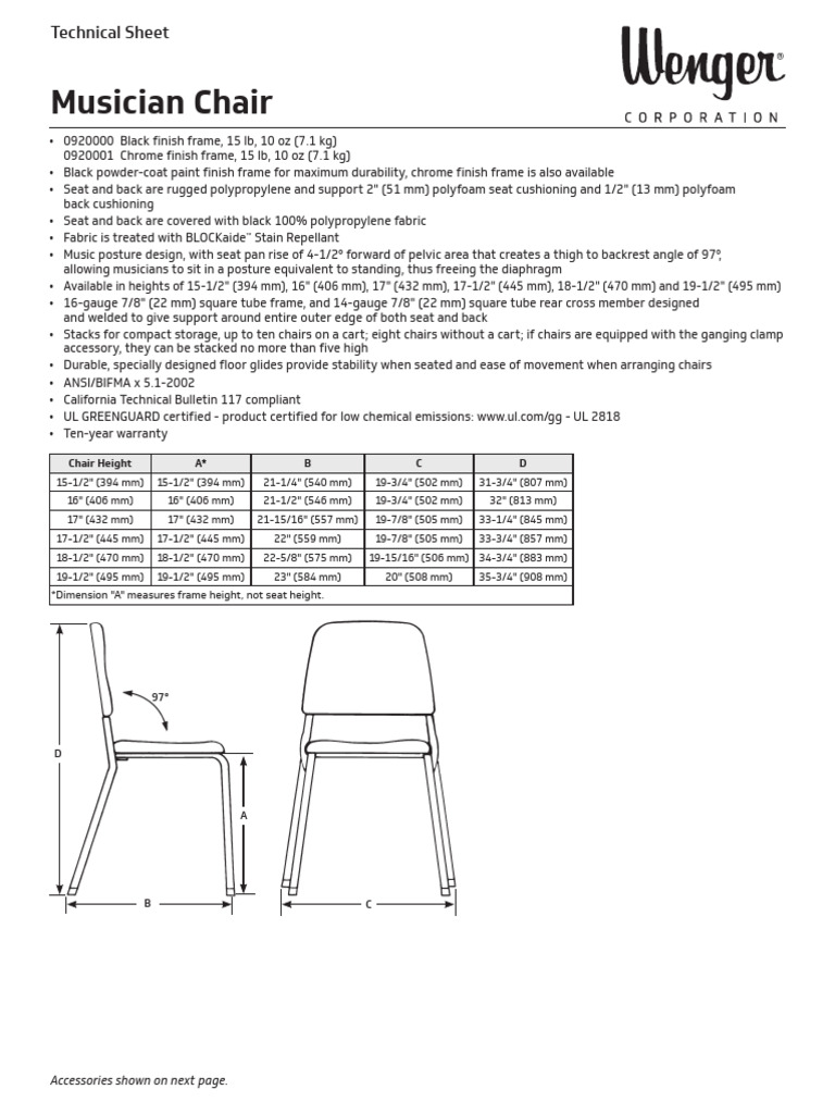 Wenger - Musician Chair - TS | PDF