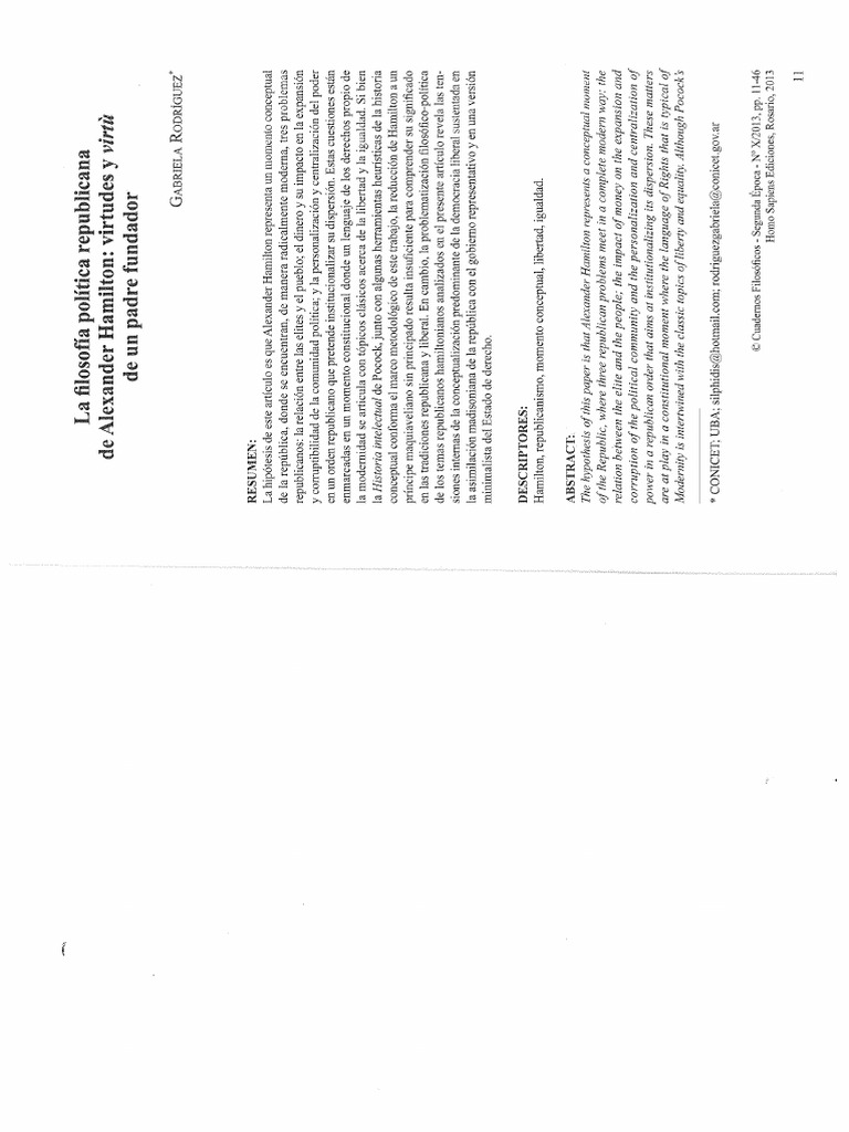 La Filosofia Republicana de Alexander Ha | PDF