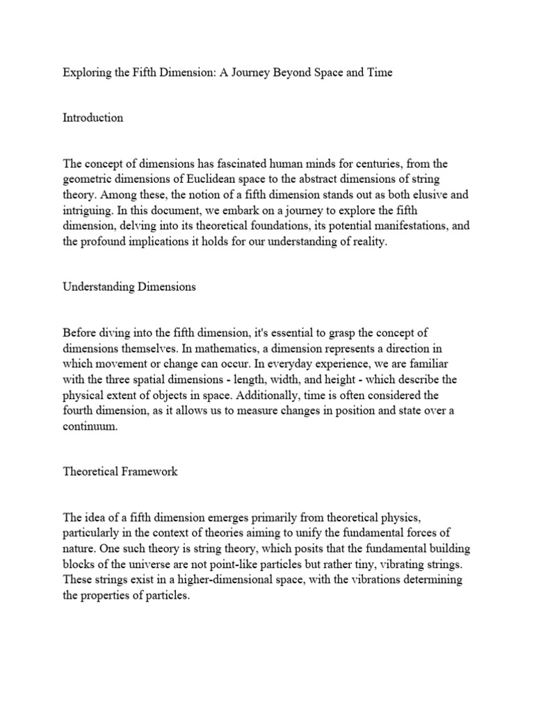 Exploring The Fifth Dimension | Download Free PDF | Dimension | String ...