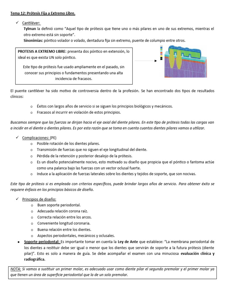 Protesis A Extremo Libre | PDF | Ramas de Odontología | Odontología