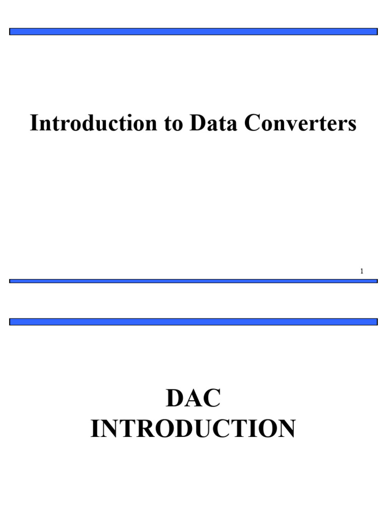 Digital-Analog Converter Guide | PDF | Analog To Digital Converter ...