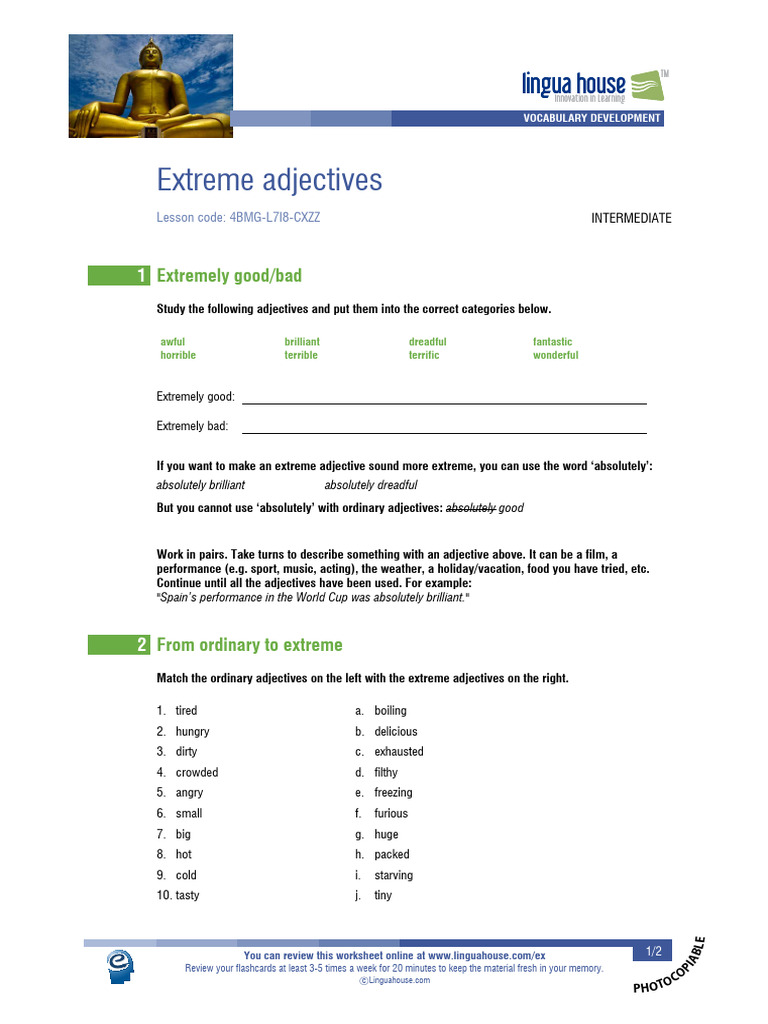 Extreme Adjectives | PDF | Linguistics