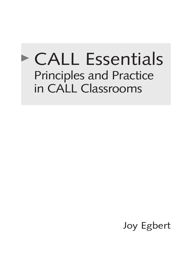 Egbert2005 - CALL Principals | PDF | English As A Second Or Foreign ...