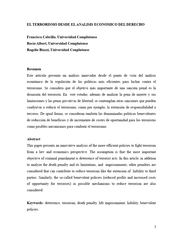 Lectura 6-Terrorismo | PDF | Castigos | Derecho penal