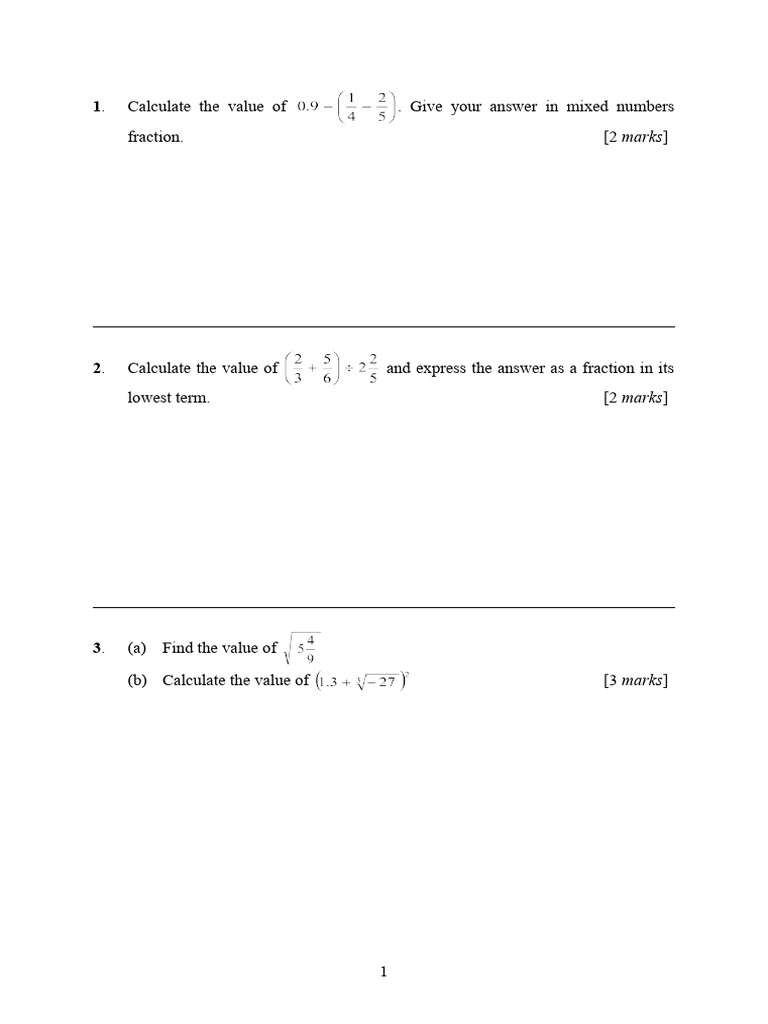 Math Exam Questions and Solutions | PDF | Cartesian Coordinate System ...