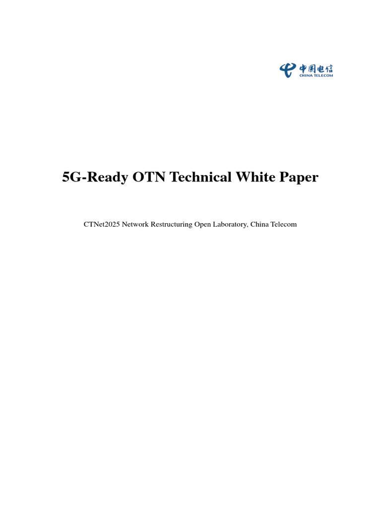 5G-Ready OTN Technical White Paper | PDF | Wavelength Division Multiplexing | Computer Network