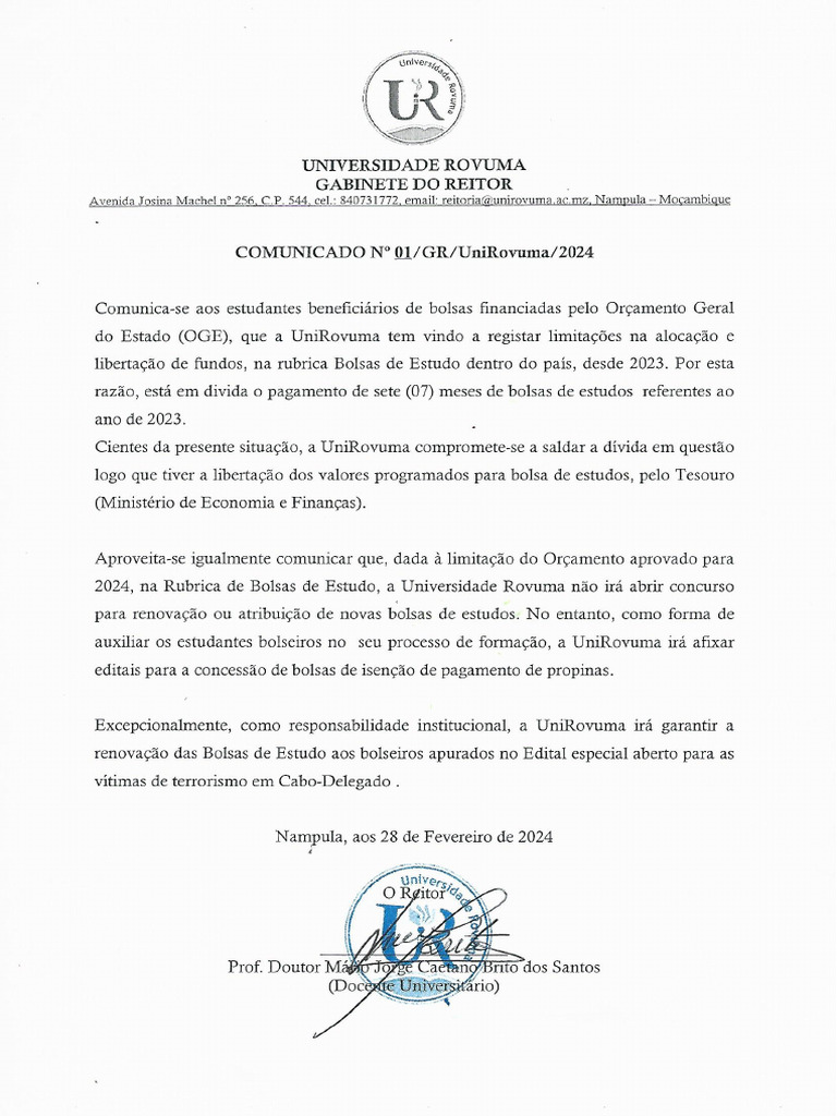 Comunicado 01 2024 | PDF