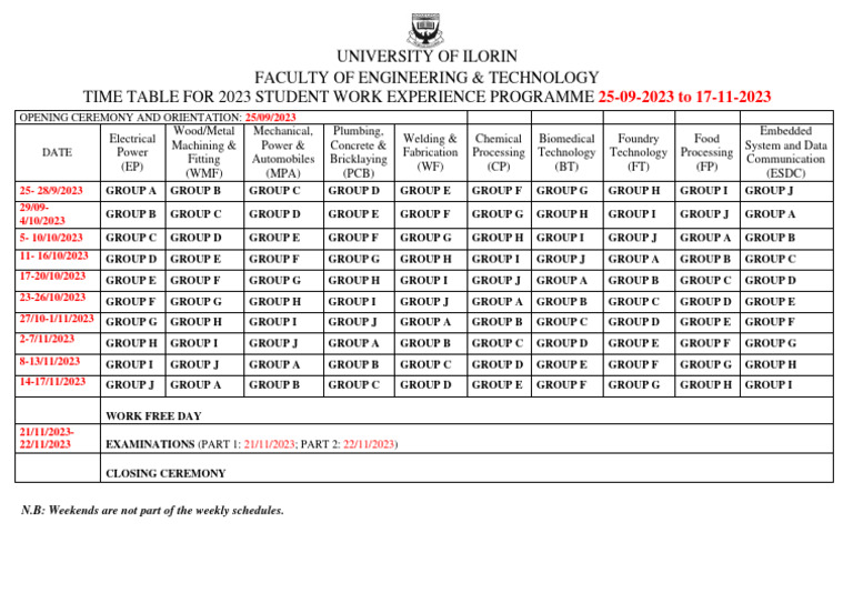 SWEP Timetable | PDF | Mechanical Engineering | Physical Sciences