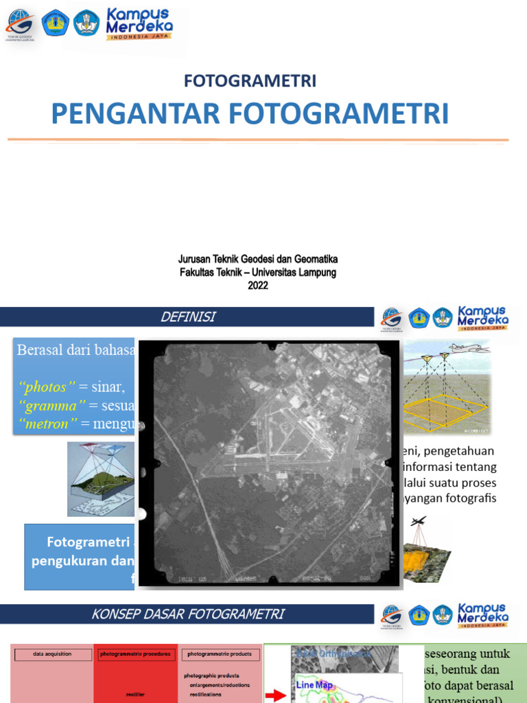 2022 Fotogrametri - Pertemuan 1 - Pengantar Fotogrametri | PDF