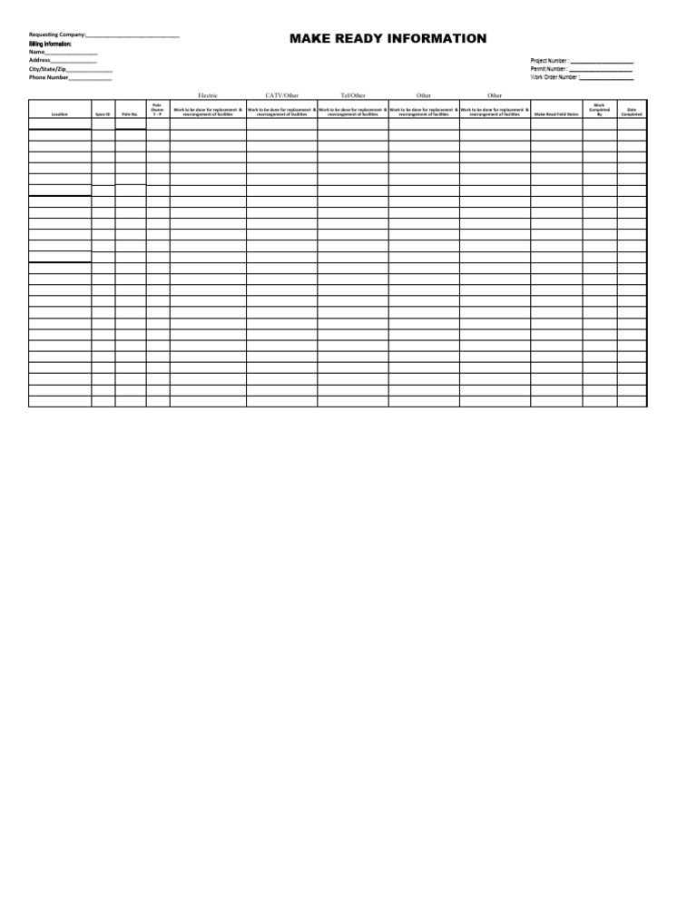 Blank We Make Ready Sheet | PDF | Finance & Money Management