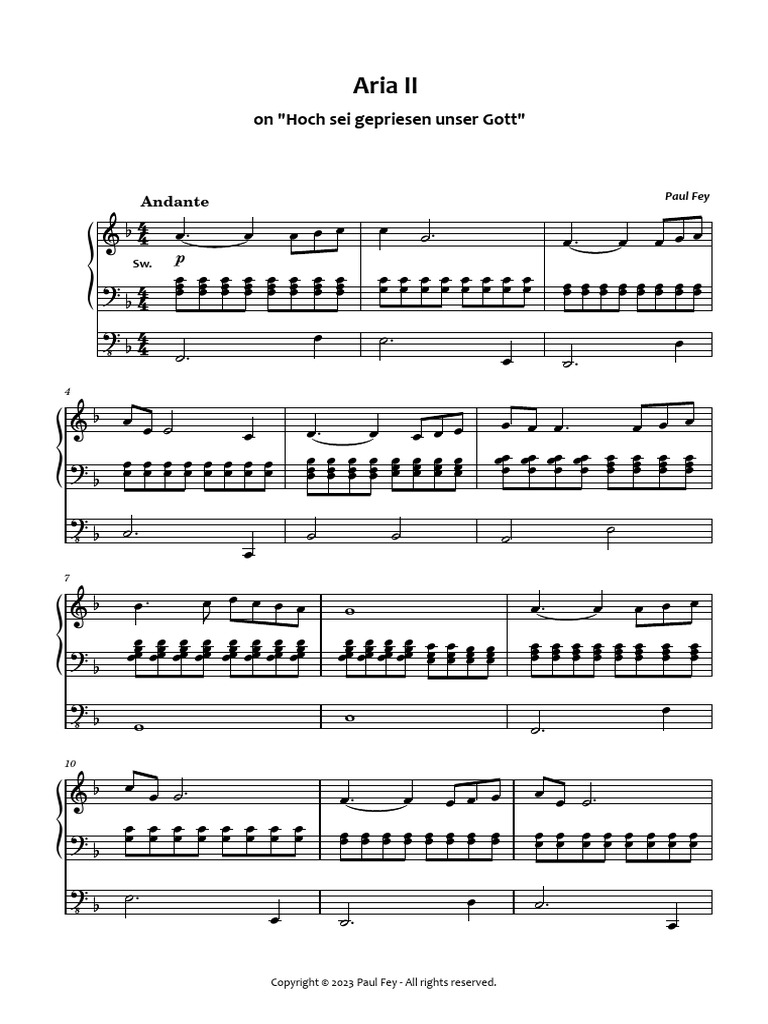 Aria II (Sheet Music) - Paul Fey | PDF | All Rights Reserved | Jargon