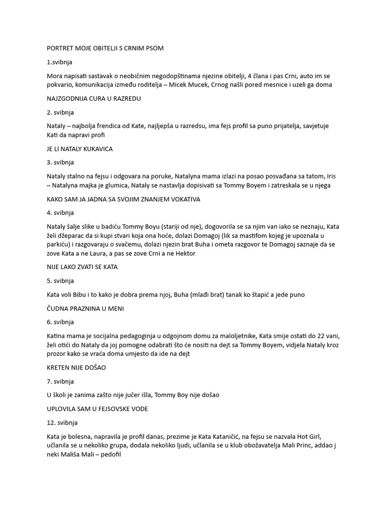 Imaš Fejs - Lektira Bilješke | PDF