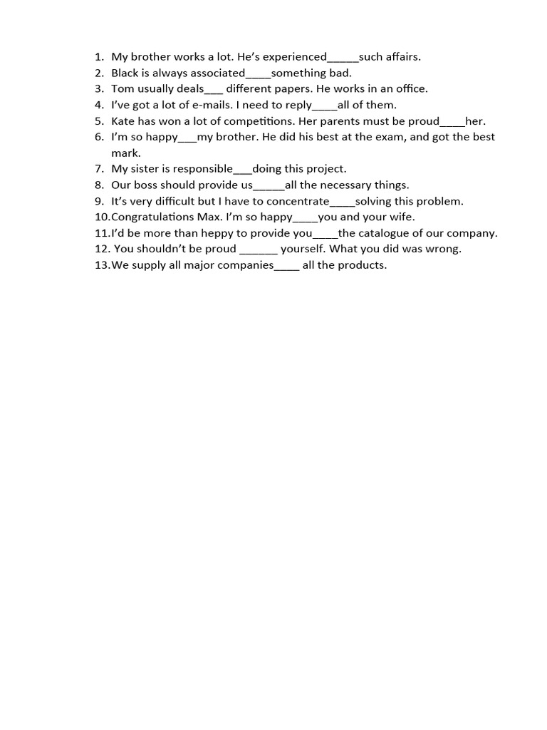 Collocations With Prepositions | PDF | Career & Growth