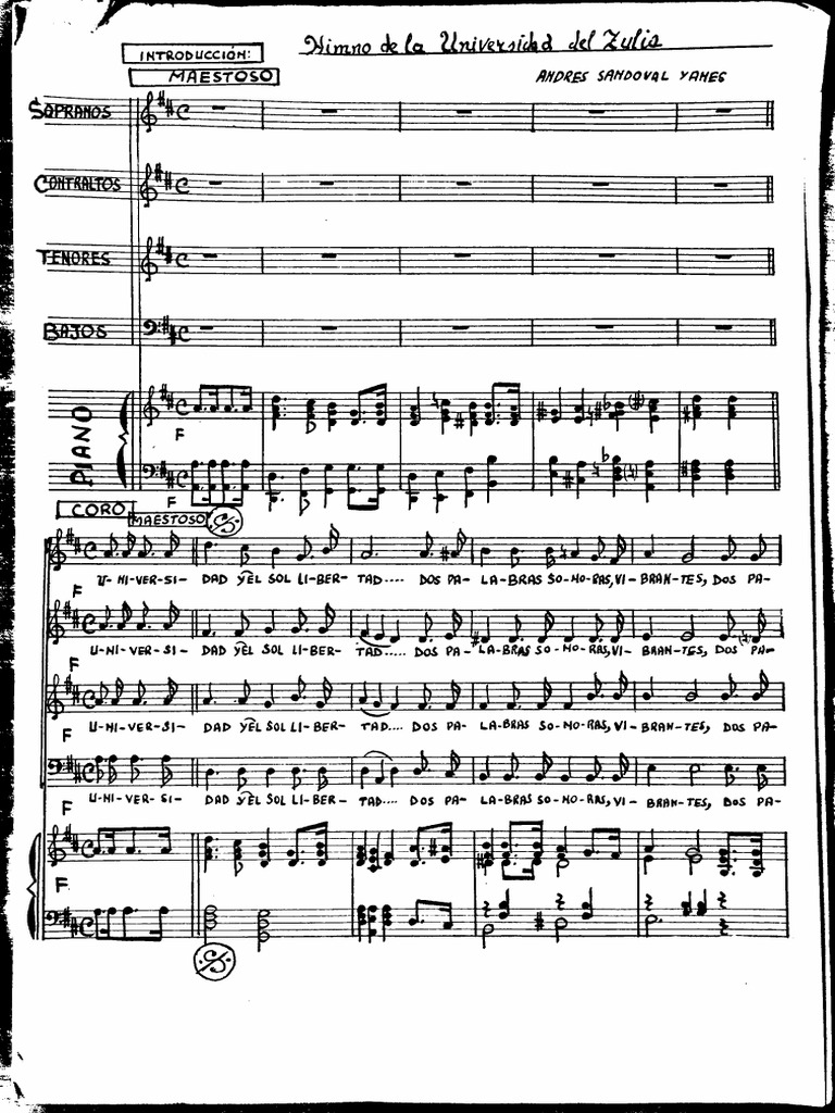 Himno de La Universidad Del Zulia - 054004 | PDF