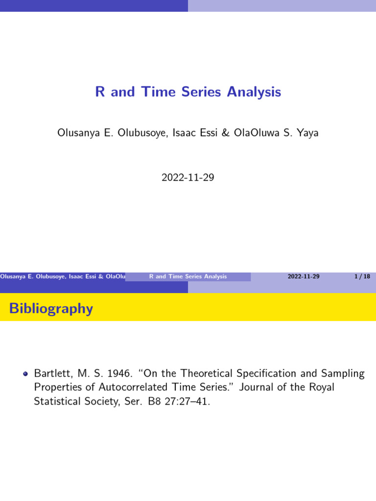 Lecture 4 R and Time Series Analysis | PDF | Autoregressive Integrated ... Lecture 4 R and Time Series Analysis | PDF | Autoregressive Integrated ...