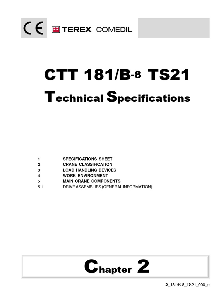 Terex Comedil Flat Top Tower Crane CTT181 8 T | PDF | Crane (Machine)