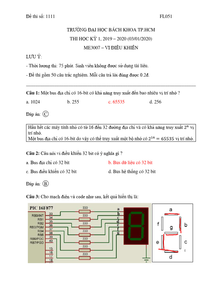 ME3007 Đề Thi HK191 Có Đáp Án Chi Tiết | PDF