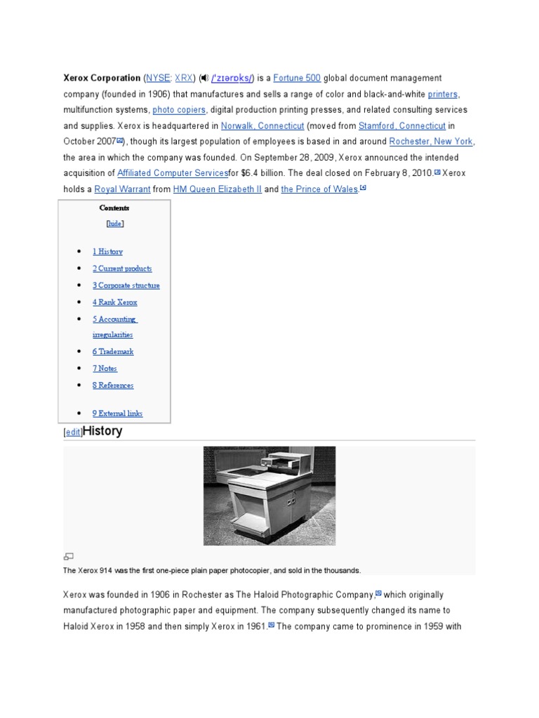 Xerox Corporatio1 | PDF
