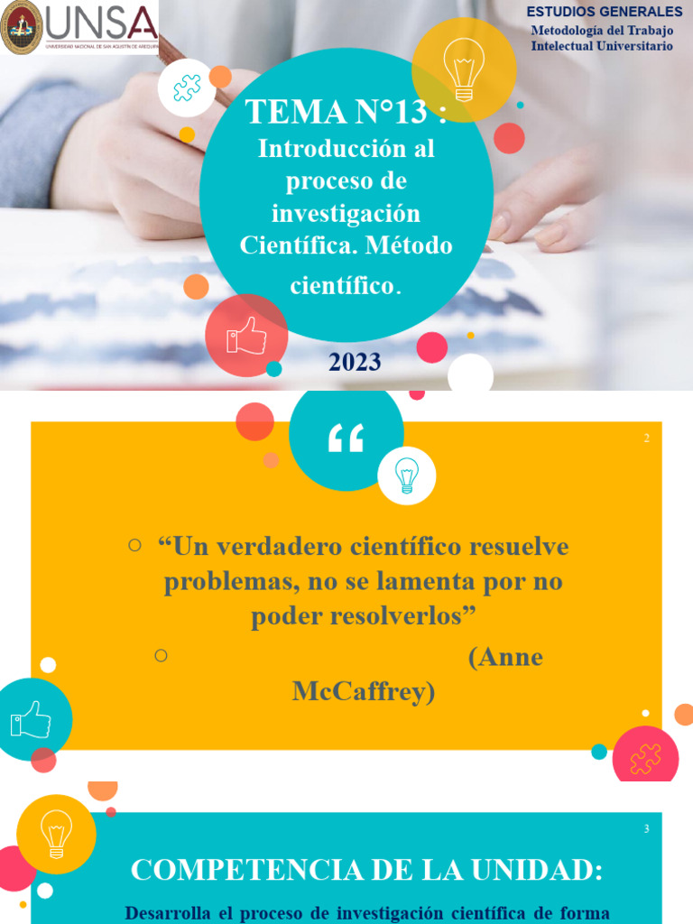 TEMA 13 Introducción Al Proceso de Investigación Científica. Método ...