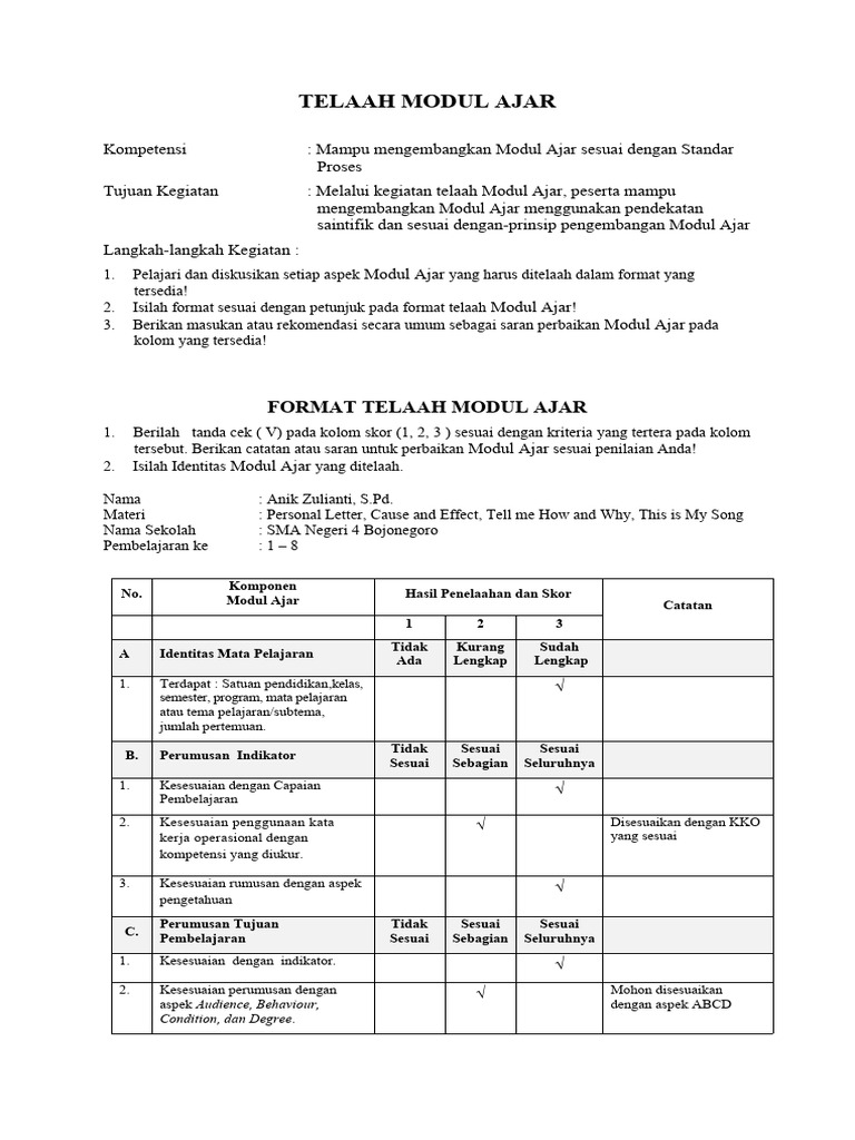 Telaah Modul Ajar | PDF