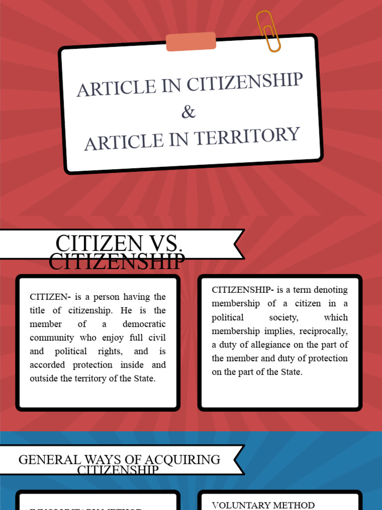 Citizenship and Territory Explained | PDF | Citizenship | Naturalization