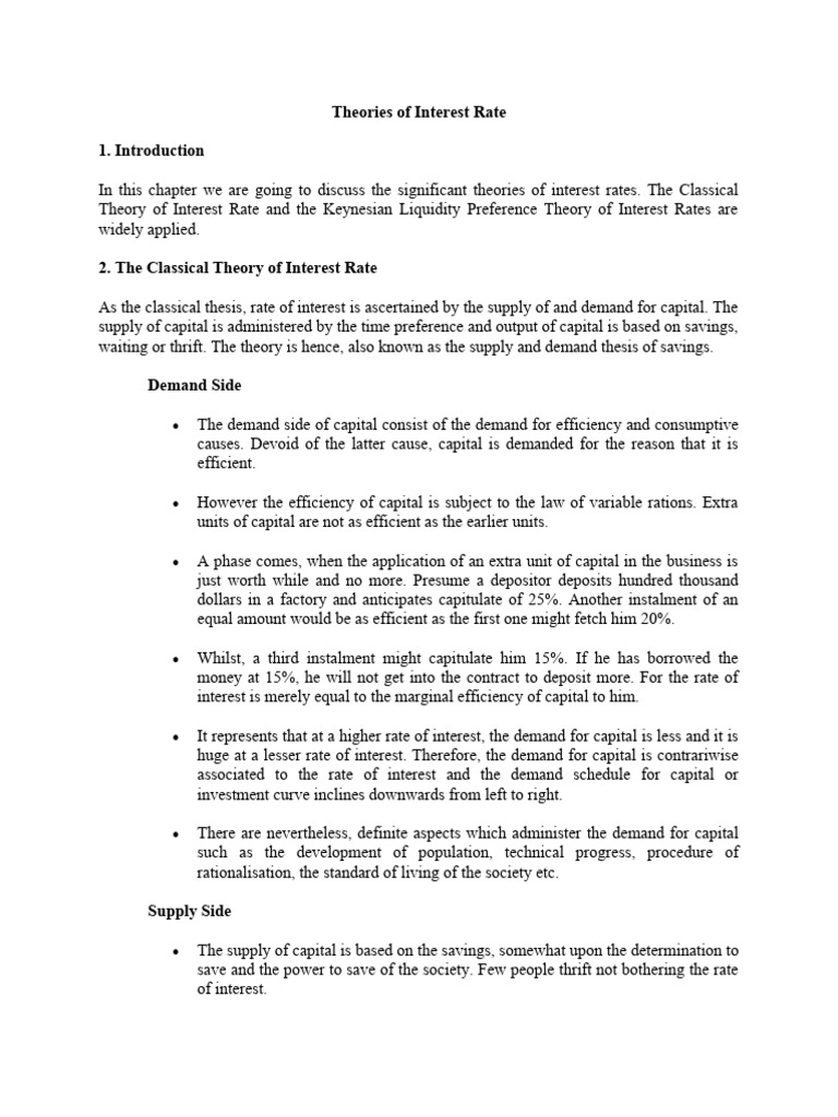 H#22 Theories of Interest Rate | PDF | Interest | Interest Rates