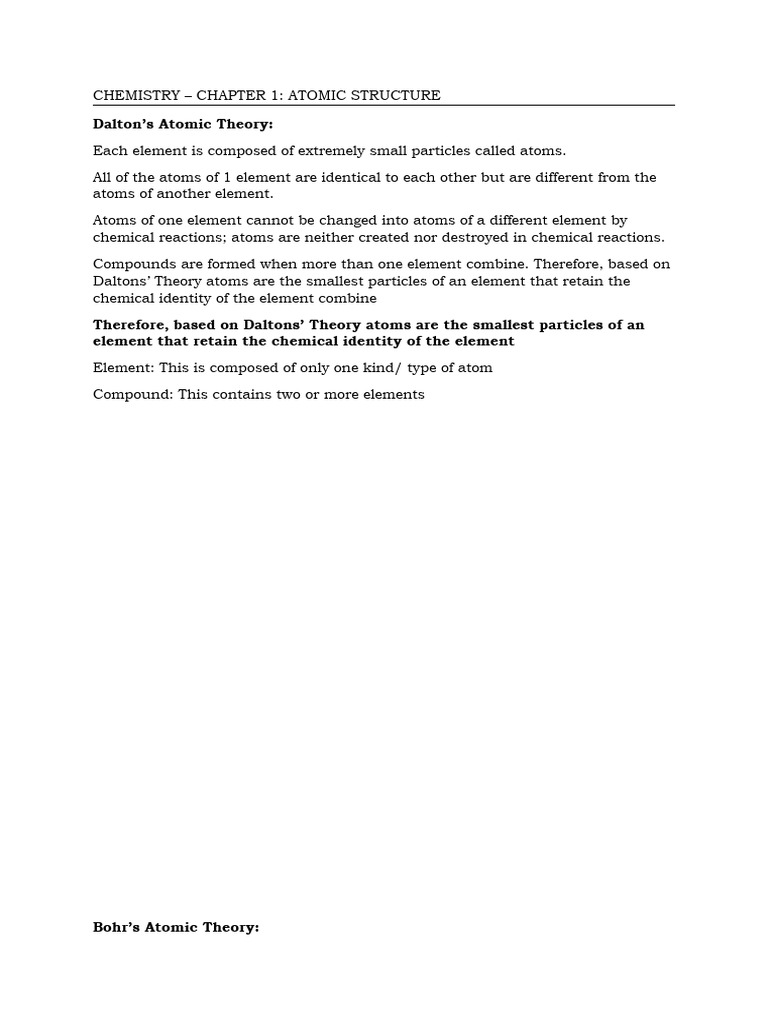 Cape Chemistry Chapter 1 Atomic Structure | PDF | Atoms | Atomic Orbital