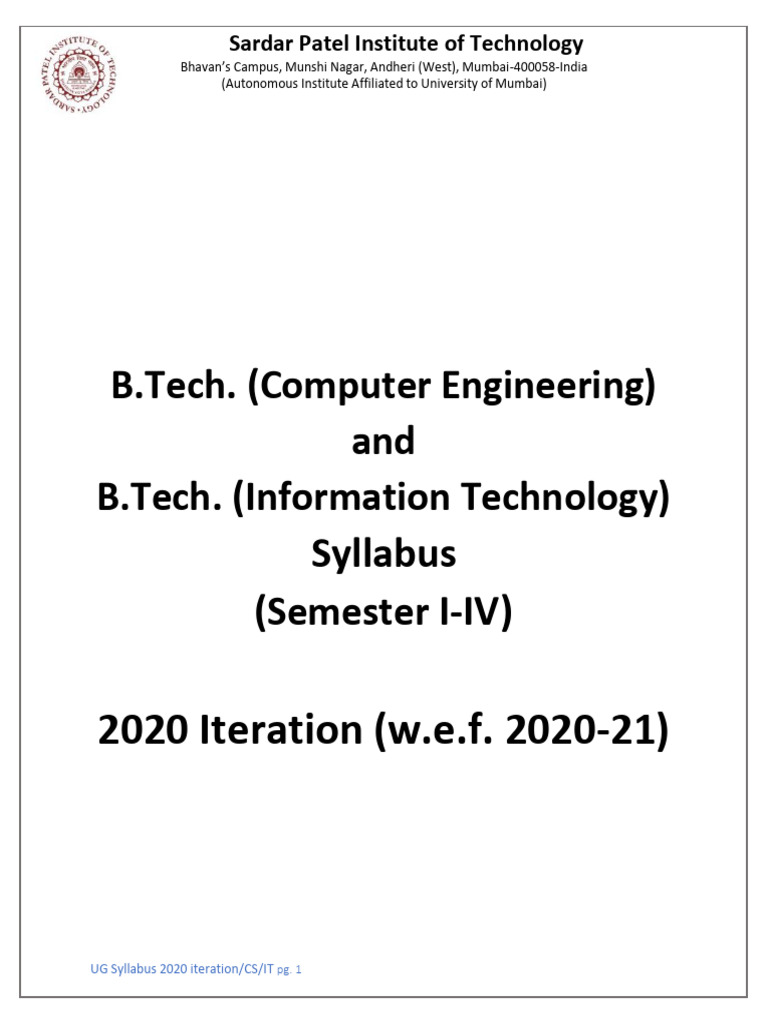 SE Syllabus 2020 21 COMP IT | PDF | Force | Cell (Biology)