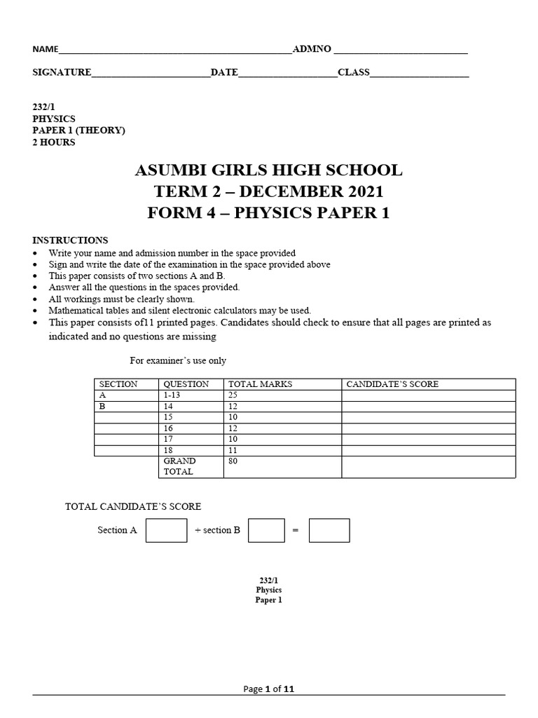 Physics-Paper-1-2021 | PDF | Gases | Applied And Interdisciplinary Physics