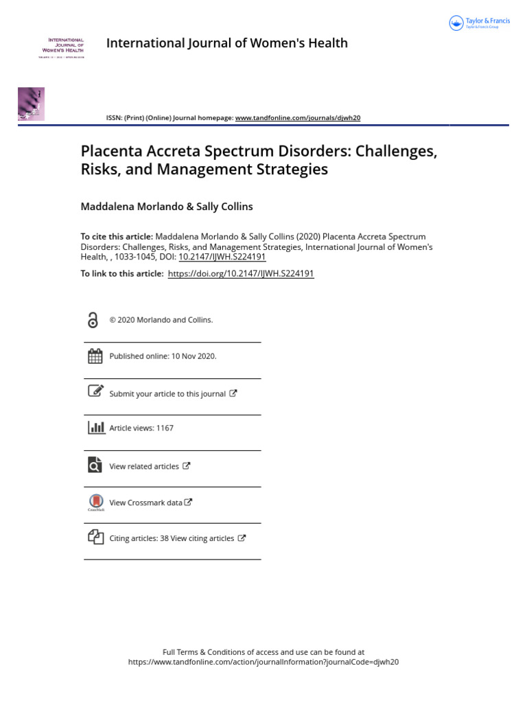 Placenta Accreta Spectrum: Risks & Management | PDF | Uterus | Human ...